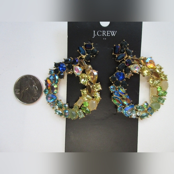 J. Crew | Jewelry | Nwt J Crew Ombre Jeweled Floral Wreath Earrings ...